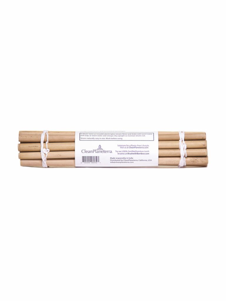 Bamboo Drinking Straws 12-Pack - Brush with Bamboo