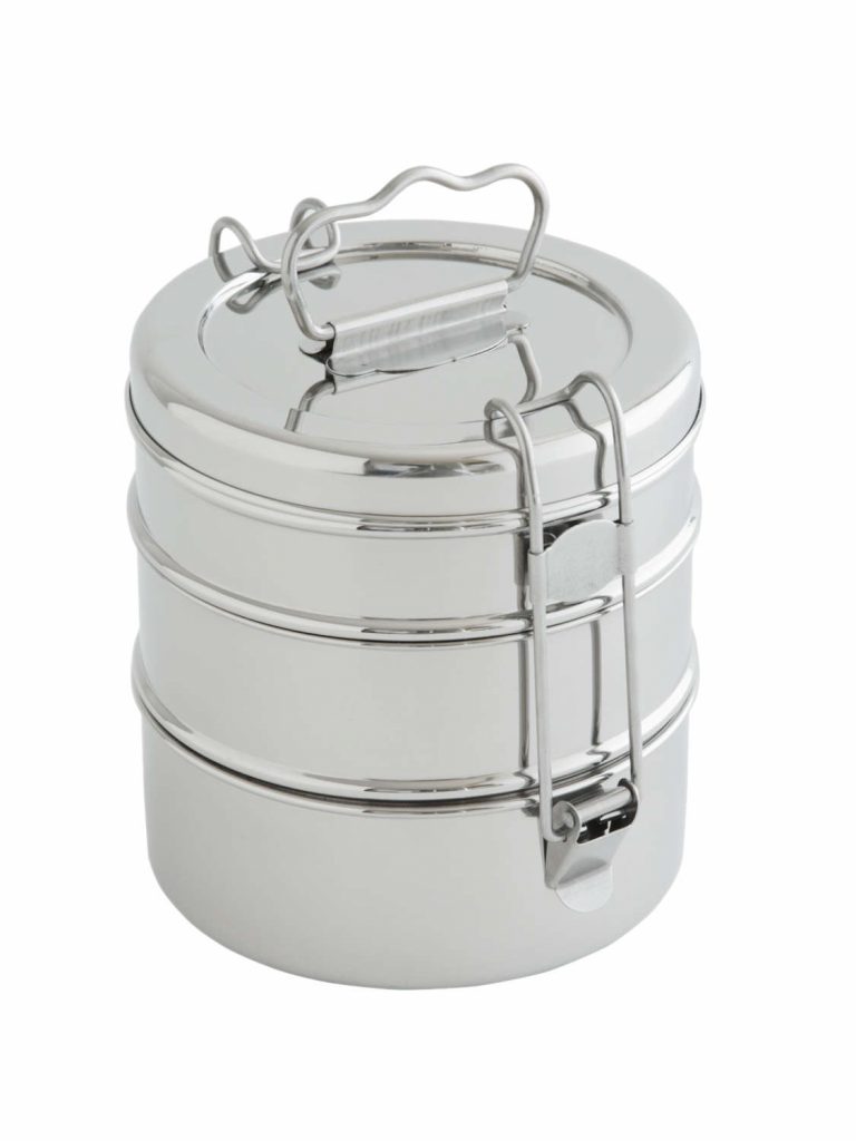 2-Layer Round Lunch Box - Brush with Bamboo